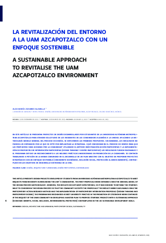 (PDF) A Sustainable approach to revitalise the UAM Azcapotzalco environment