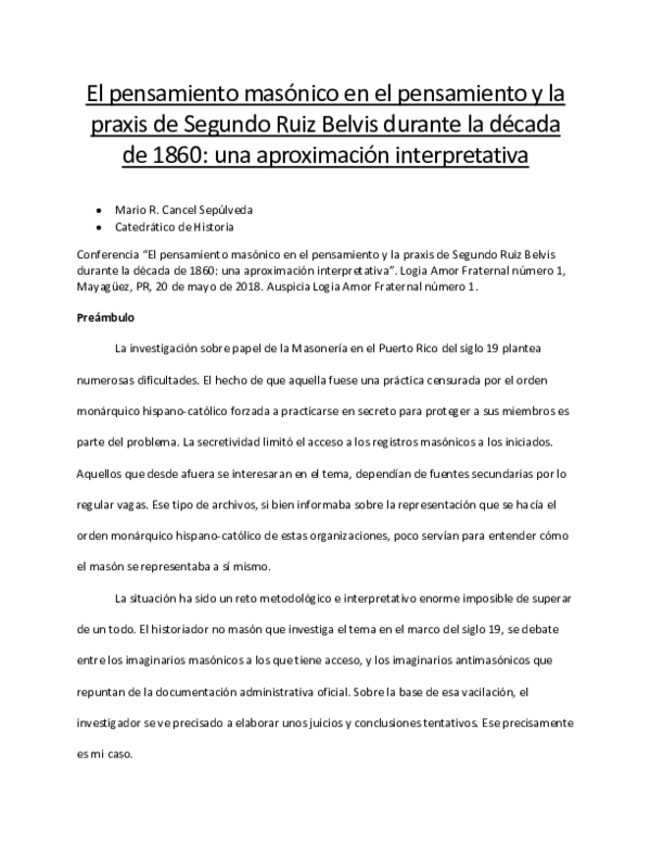 (PDF) El pensamiento masónico en el pensamiento y la praxis de Segundo ...
