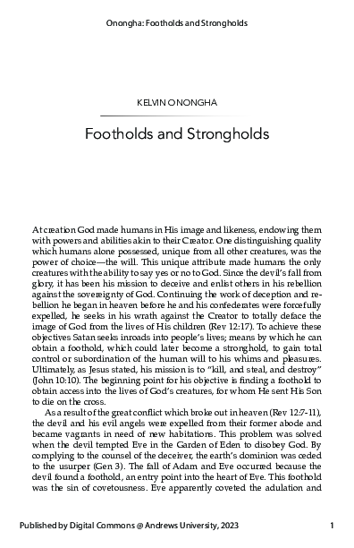 (PDF) Footholds and Strongholds