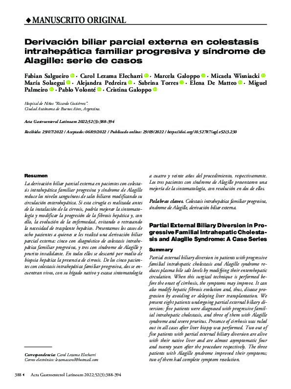 (PDF) Derivación biliar parcial externa en colestasis intrahepática ...