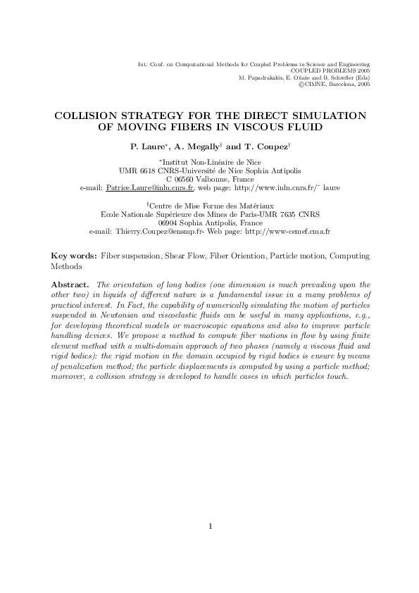 (PDF) Collision strategy for the direct simulation of moving fibers in viscous fluid | Patrice ...