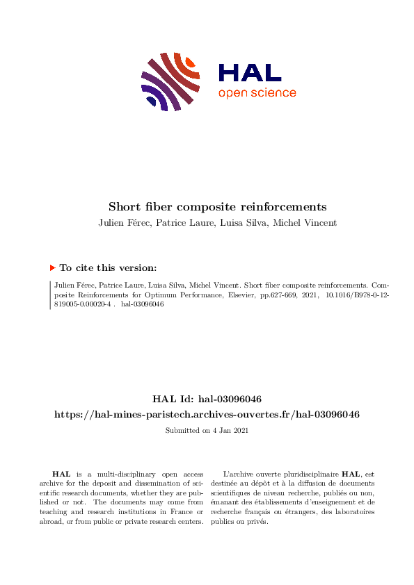 (PDF) Short fiber composite reinforcements