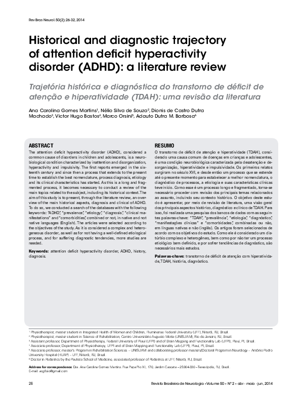 (PDF) Historical and diagnostic trajectory of attention deficit ...