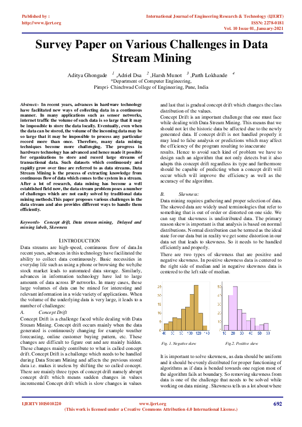 (PDF) Survey Paper on Various Challenges in Data Stream Mining