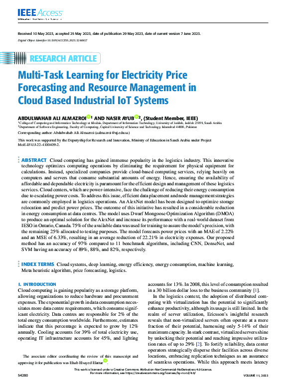 (PDF) Multi-Task Learning for Electricity Price Forecasting and Resource Management in Cloud ...
