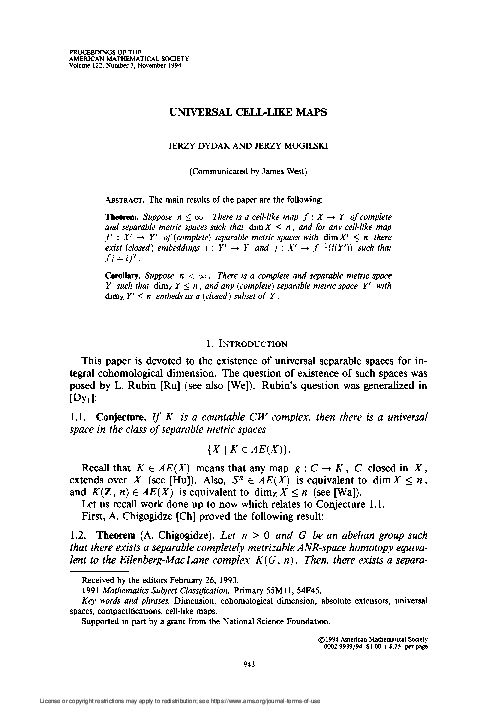 (PDF) Universal Cell-Like Maps