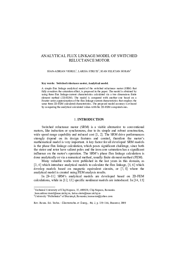 (PDF) Analytical flux linkage model of switched reluctance motor