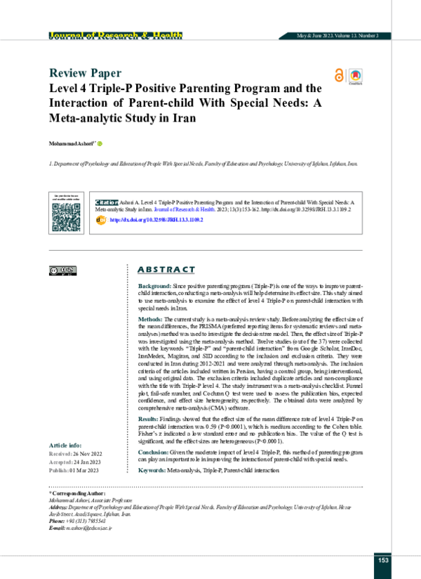 (PDF) Level 4 Triple-P Positive Parenting Program and the Interaction ...