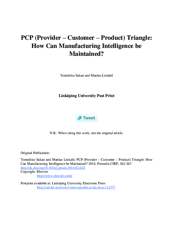 (PDF) PCP (Provider – Customer – Product) Triangle: How Can ...
