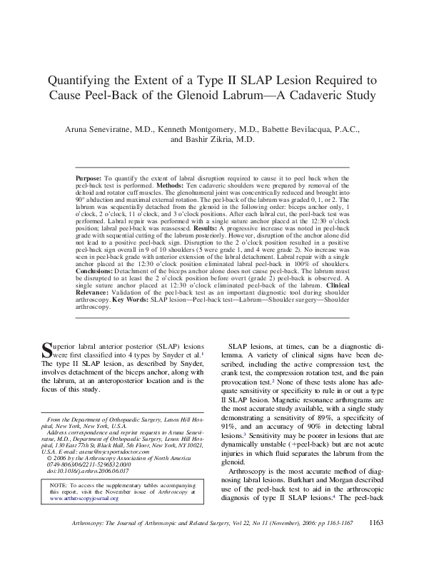 (PDF) Quantifying the Extent of a Type II SLAP Lesion Required to Cause ...