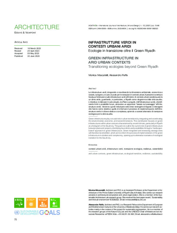 (PDF) GREEN INFRASTRUCTURE IN ARID URBAN CONTEXTS. Transitioning ...