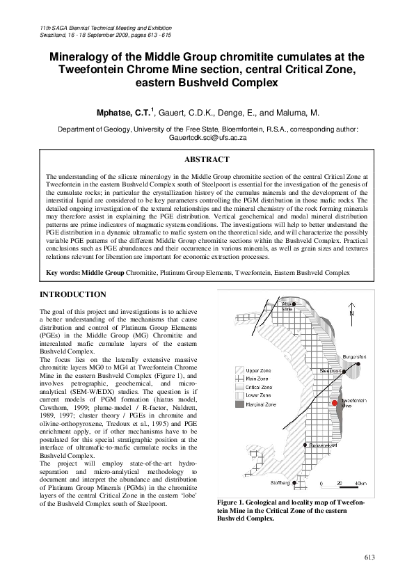 (PDF) Mineralogy of the Middle Group Chromitite Cumulates at the ...