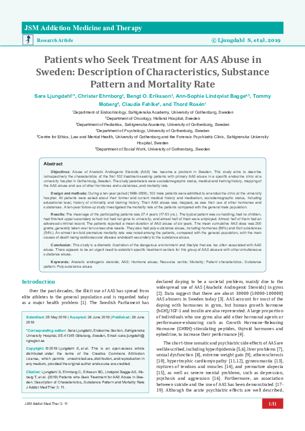 (PDF) Patients who Seek Treatment for AAS Abuse in Sweden : Description ...