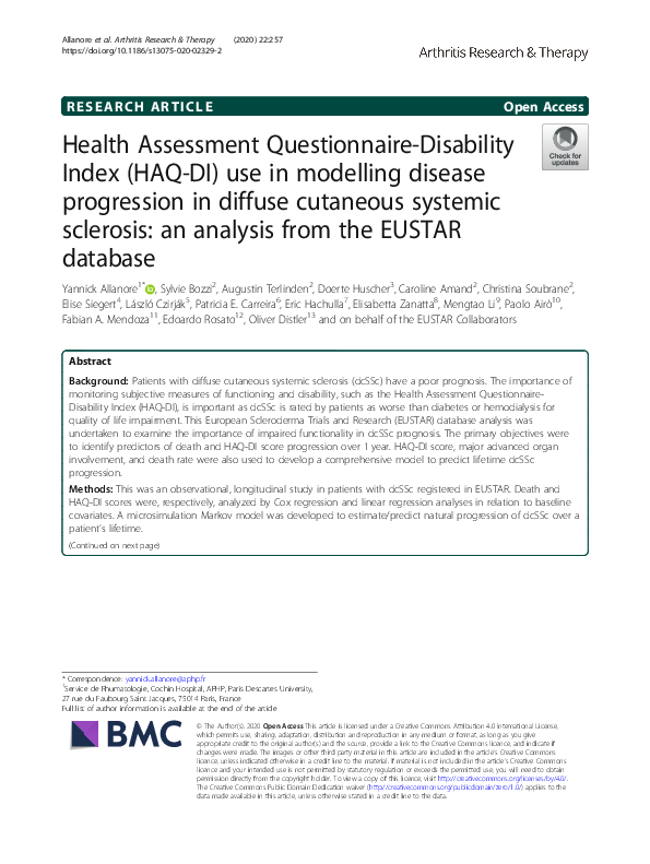 (PDF) The health assessment questionnaire disability index and ...