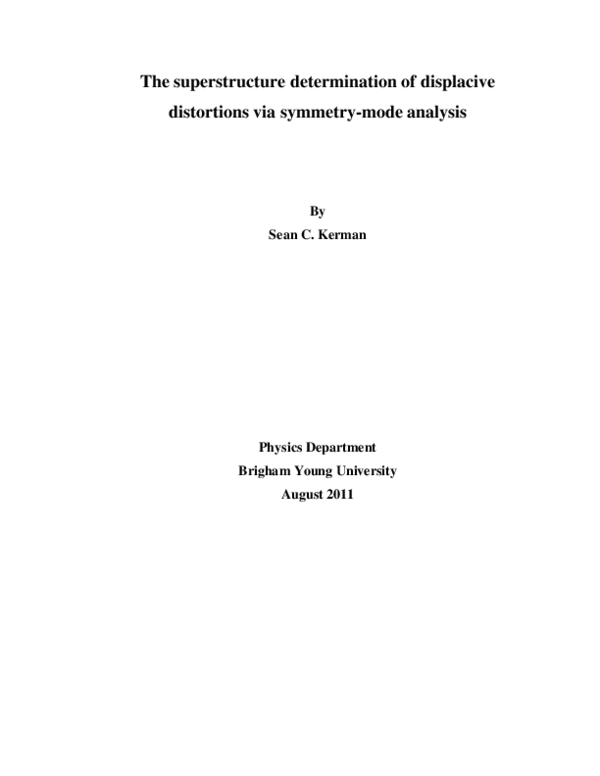 (PDF) The superstructure determination of displacive ...