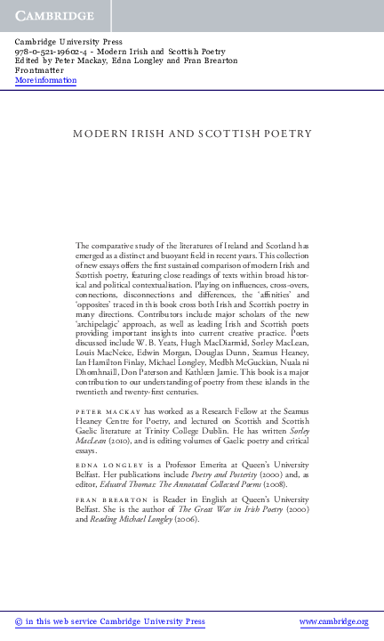 (PDF) Modern Irish and Scottish Poetry