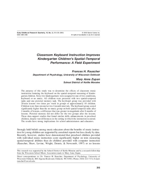 (PDF) Classroom keyboard instruction improves kindergarten children’s ...