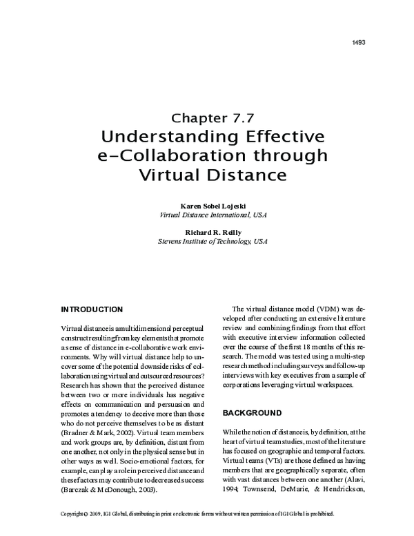 (PDF) Understanding Effective E-Collaboration Through Virtual Distance