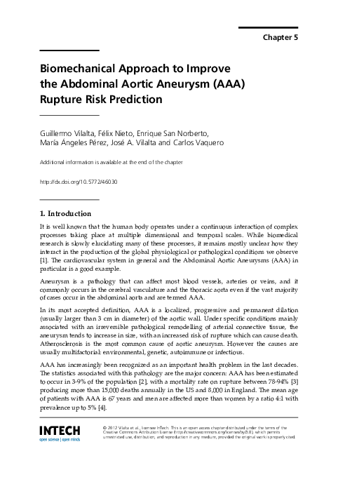 (PDF) Biomechanical Approach to Improve the Abdominal Aortic Aneurysm ...