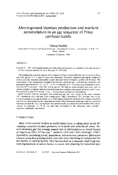 (PDF) Above-ground biomass production and nutrient accumulation in young stands of silver birch ...