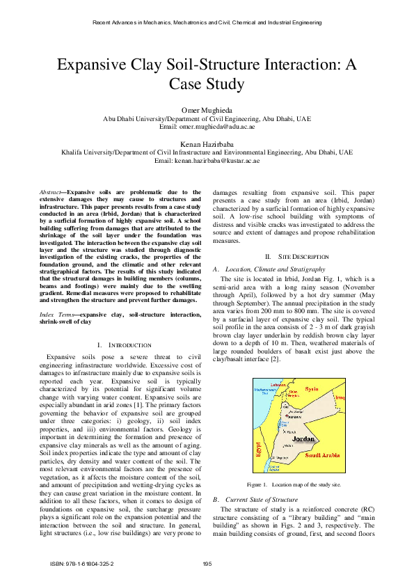(PDF) Expansive Clay Soil-Structure Interaction : A Case Study