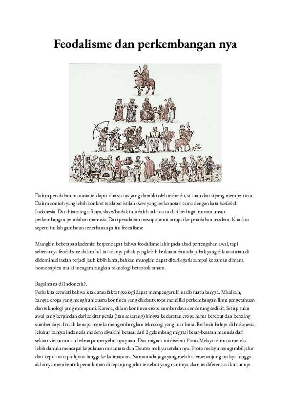 (PDF) Feodalisme Dan Perkembangan nya