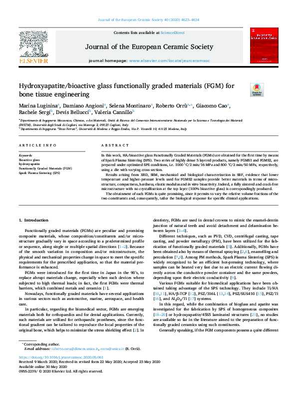 (PDF) Hydroxyapatite/bioactive glass functionally graded materials (FGM ...