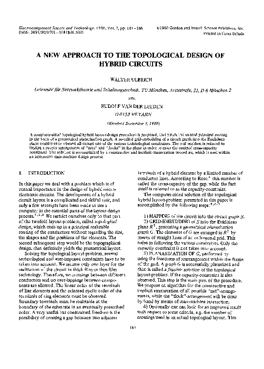 (PDF) A new approach to the topological design of hybrid circuits