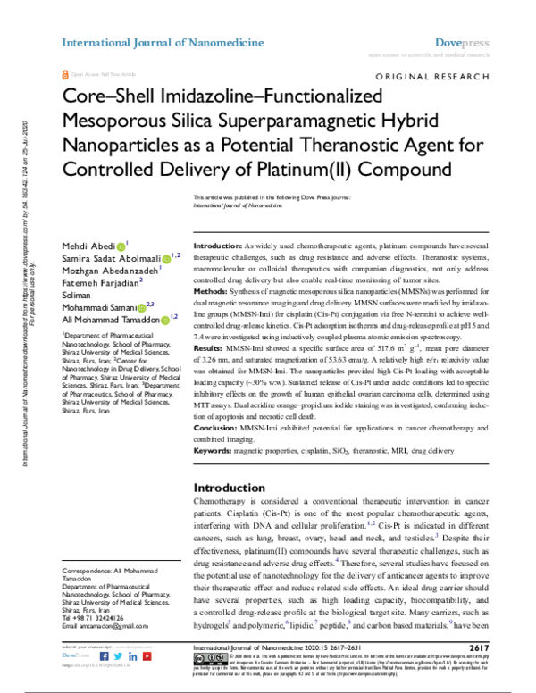 (PDF) Core–Shell Imidazoline–Functionalized Mesoporous Silica ...
