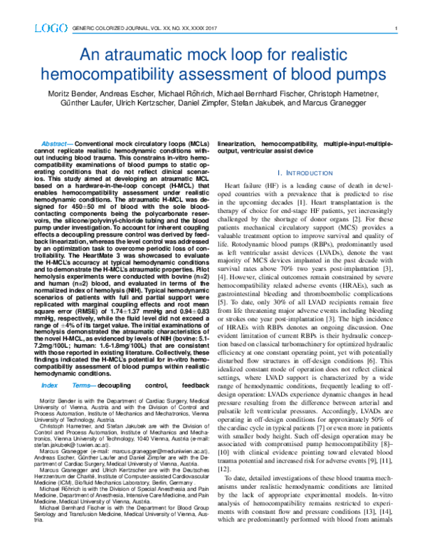 (PDF) An atraumatic mock loop for realistic hemocompatibility ...