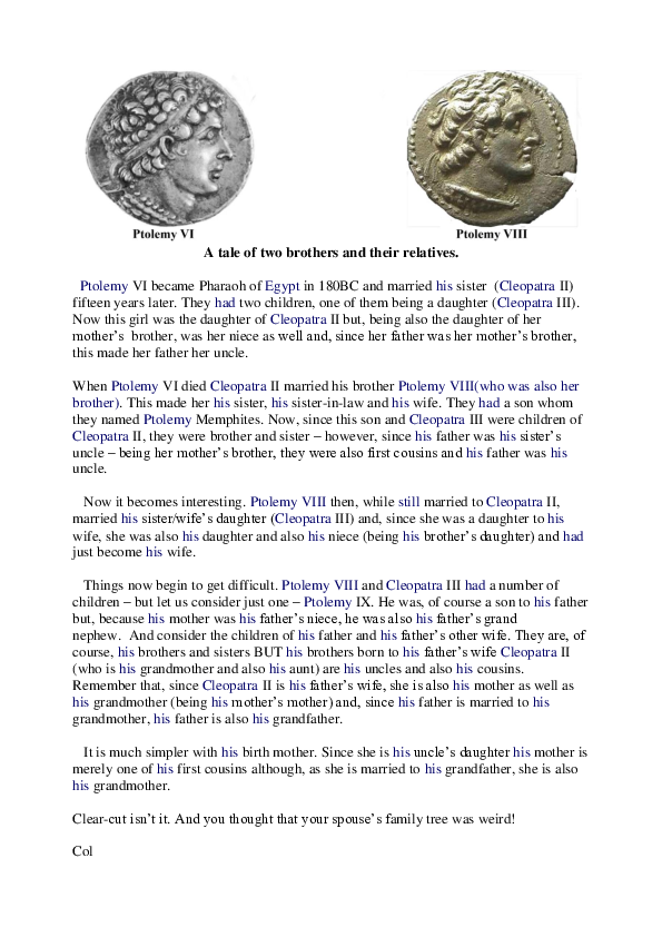 (PDF) A tale of two brothers and their relatives