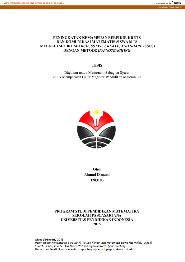 (PDF) Peningkatan Kemampuan Berpikir Kritis dan Komunikasi Matematis Siswa MTs melalui Model ...