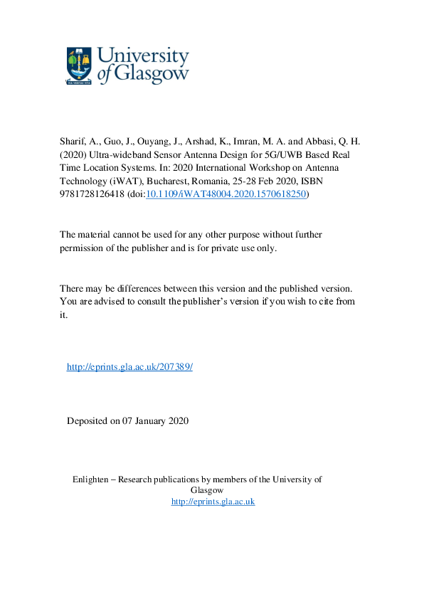 (PDF) Ultra-wideband Sensor Antenna Design for 5G/UWB Based Real Time ...