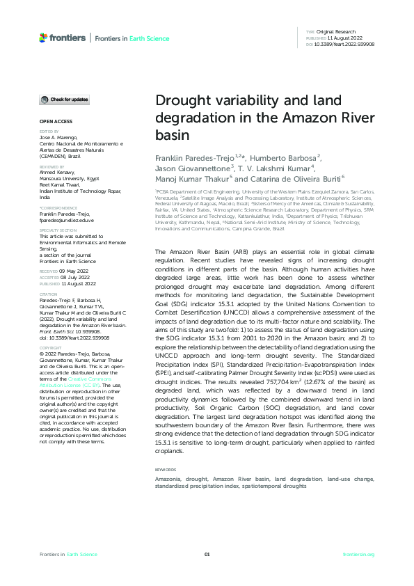 (PDF) Drought variability and land degradation in the Amazon River basin
