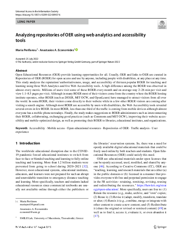 (PDF) Analyzing repositories of OER using web analytics and ...