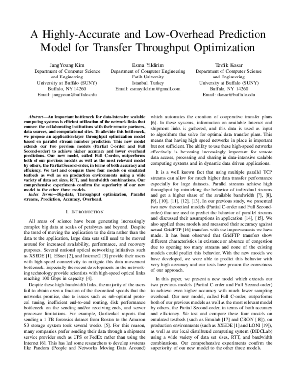 (PDF) A highly-accurate and low-overhead prediction model for transfer ...