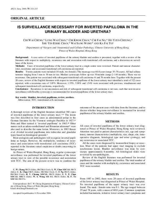 (PDF) Is Surveillance Necessary for Inverted Papilloma in the Urinary ...