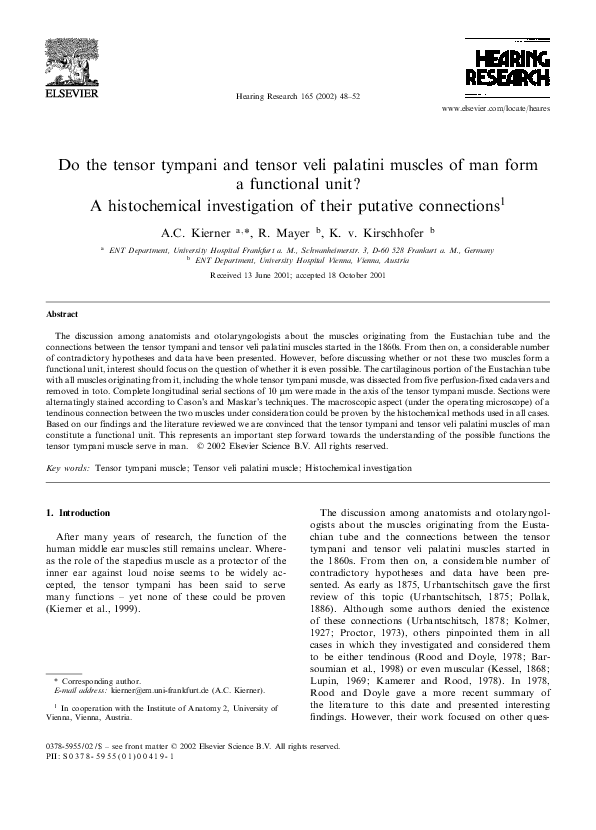 (PDF) Do the tensor tympani and tensor veli palatini muscles of man ...
