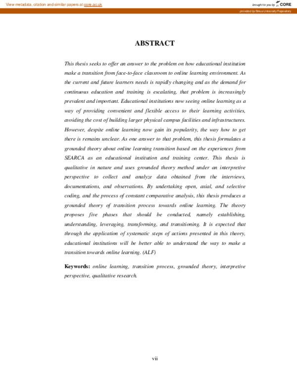 (PDF) Proses Transisi Menuju Pembelajaran Online : Suatu Grounded ...