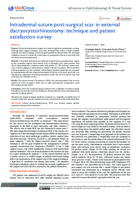 (PDF) Intradermal suture post-surgical scar in external ...
