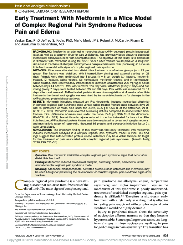 (PDF) Early Treatment With Metformin in a Mice Model of Complex ...
