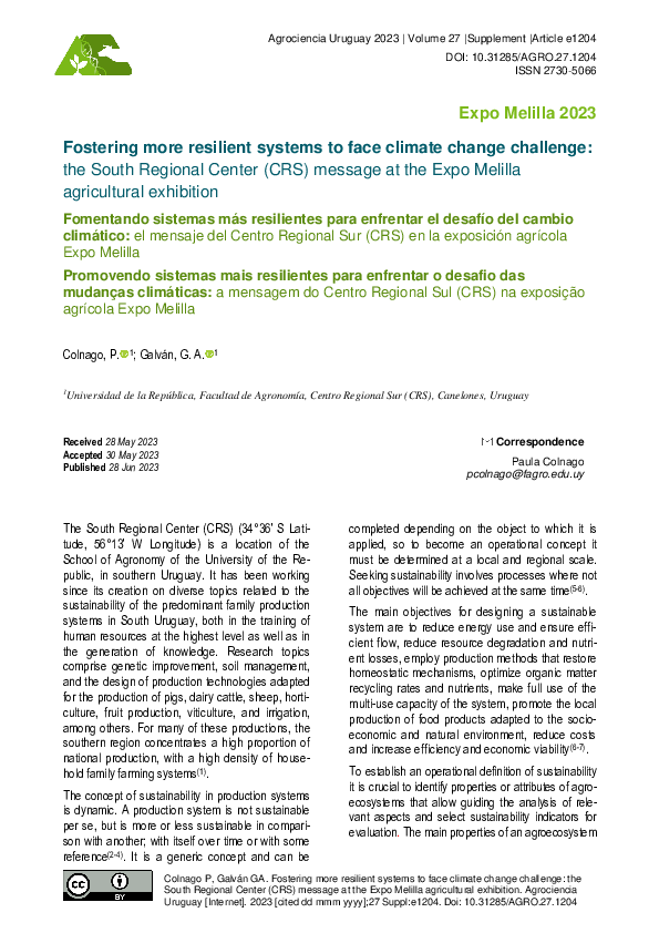 (PDF) Fostering more resilient systems to face climate change challenge ...