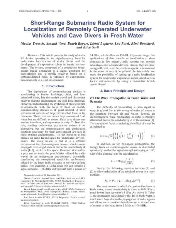 (PDF) Short-Range Submarine Radio System for Localization of Remotely ...