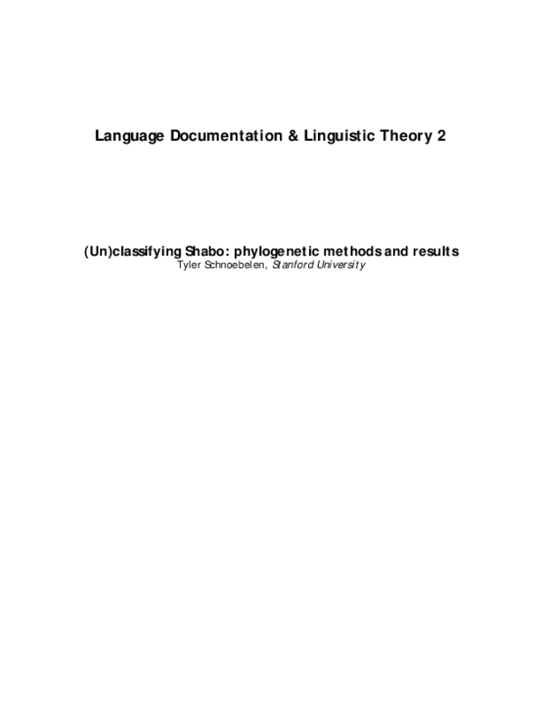 (PDF) Language Documentation & Linguistic Theory 2
