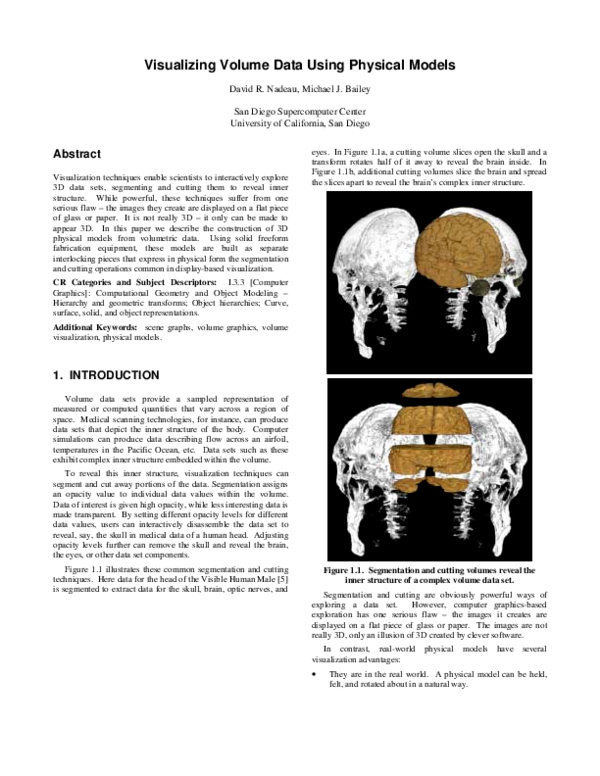 (PDF) Visualizing volume data using physical models