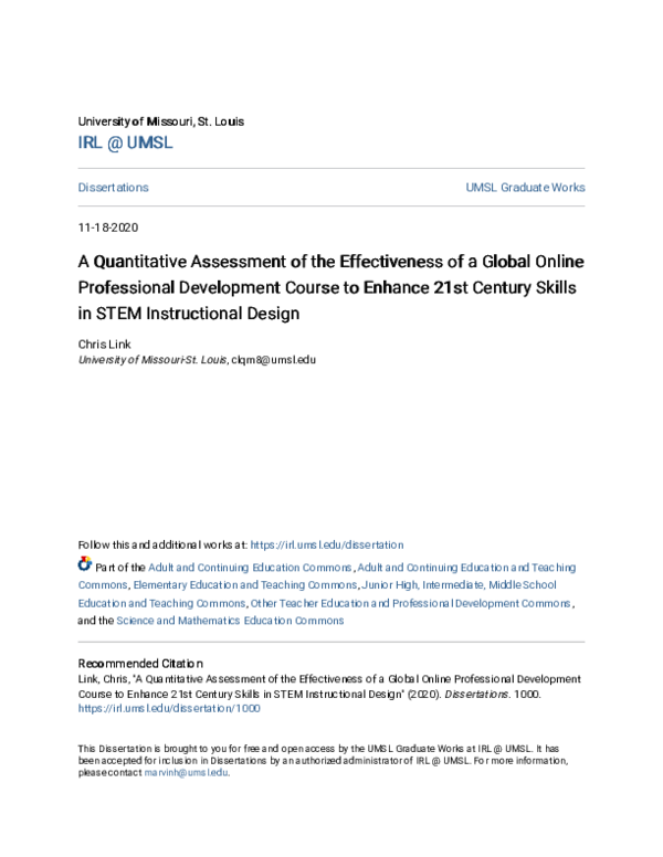 (PDF) A Quantitative Assessment of the Effectiveness of a Global Online ...