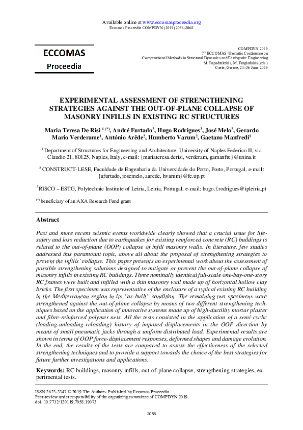 (PDF) Experimental Assessment of Strengthening Strategies Against the ...