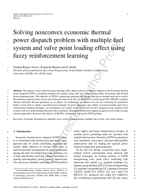 (PDF) Solving nonconvex economic thermal power dispatch problem with ...