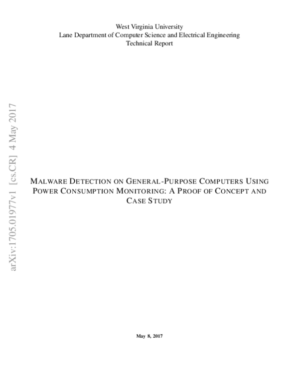 (PDF) Malware Detection on General-Purpose Computers Using Power Consumption Monitoring: A Proof ...