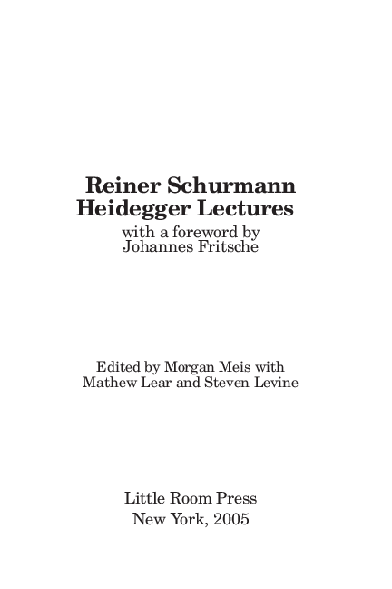 (PDF) Reiner Schürmann: Heidegger as Interpreter of Kant